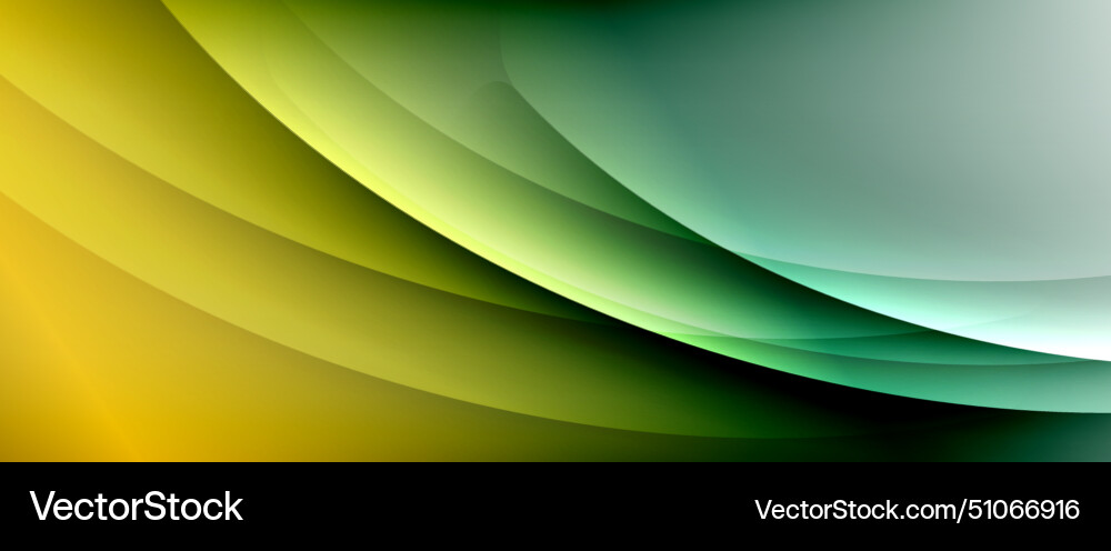 Symmetrical patterns of green and yellow waves Vector Image
