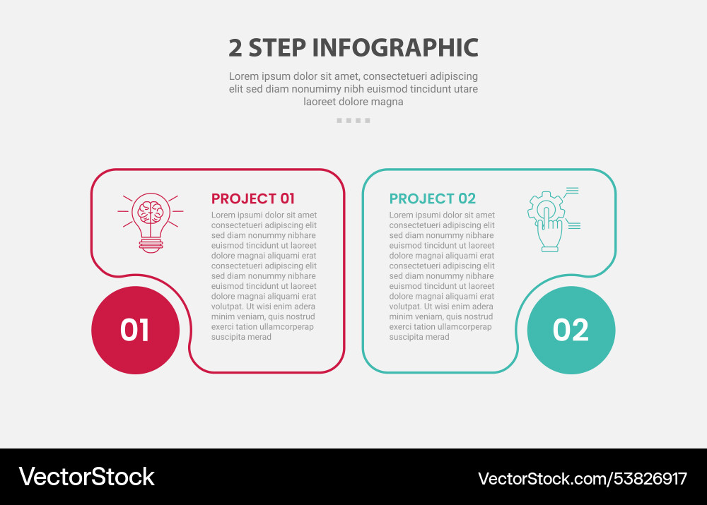 2 points template infographic outline style Vector Image