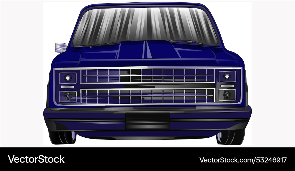 Blue drag racing car with grey strip Royalty Free Vector