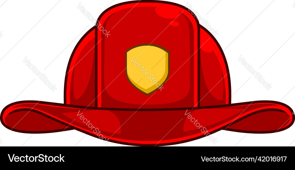 Cartoon red firefighter helmet Royalty Free Vector Image