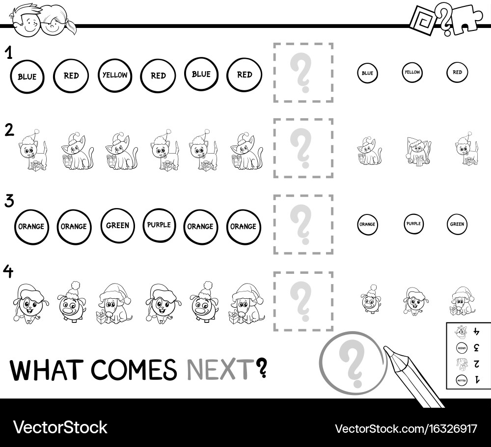 Educational pattern game coloring page Royalty Free Vector