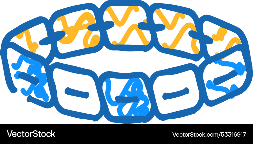 Gold bracelet icon doodle Royalty Free Vector Image