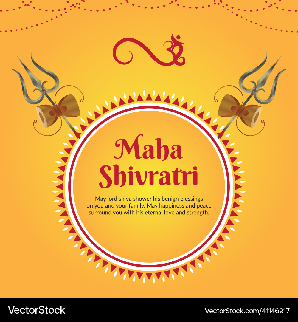 Maha shivratri banner design Royalty Free Vector Image