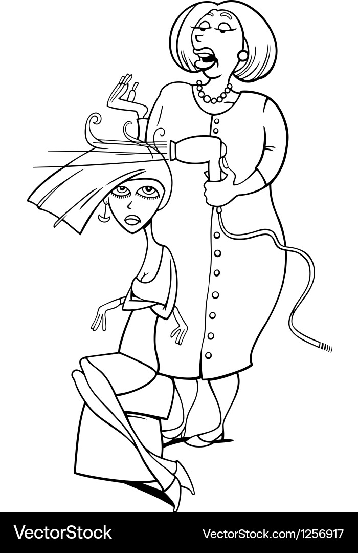 Mutter und Tochter Cartoon Lizenzfreies Vektorbild