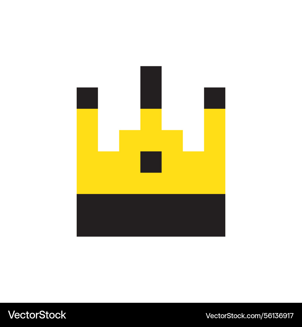 Pixel art crown 8 bit king icon retro style queen Vector Image