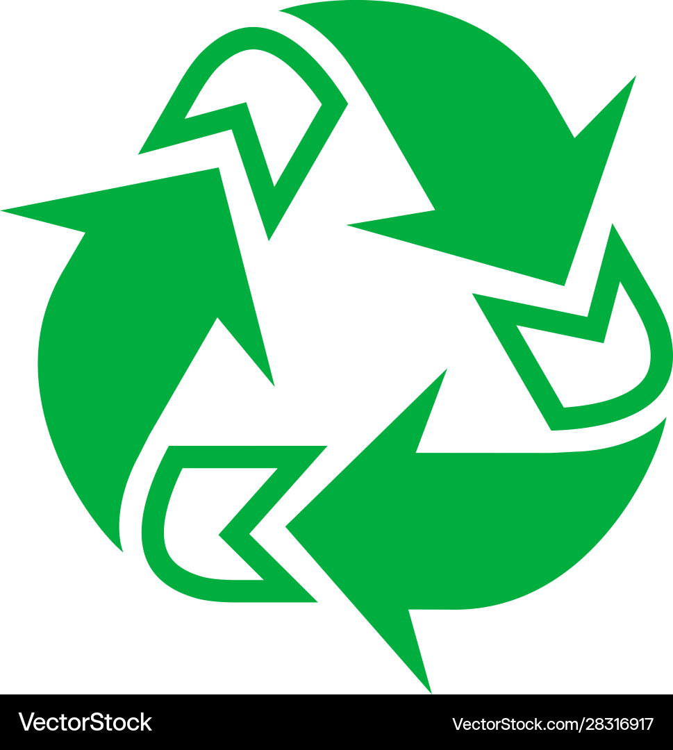 Recycling sign triangle green natural logo Vector Image
