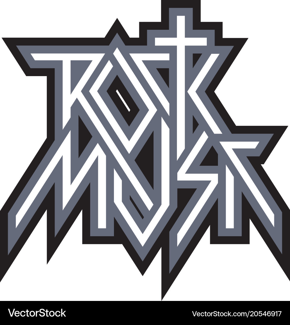 Rock music - logo emblem label Royalty Free Vector Image
