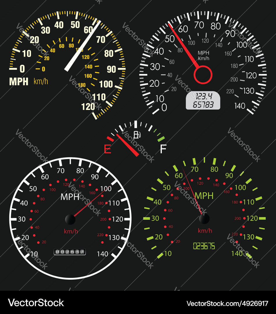 Speedometers Royalty Free Vector Image - VectorStock
