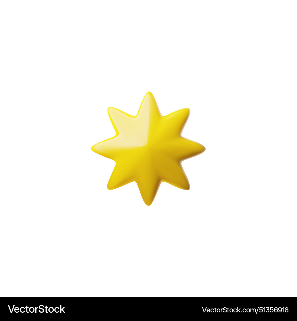Bright yellow 3d star icon Royalty Free Vector Image