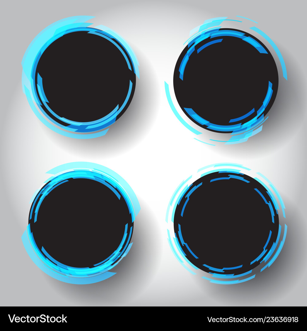 Circular techno borders Royalty Free Vector Image