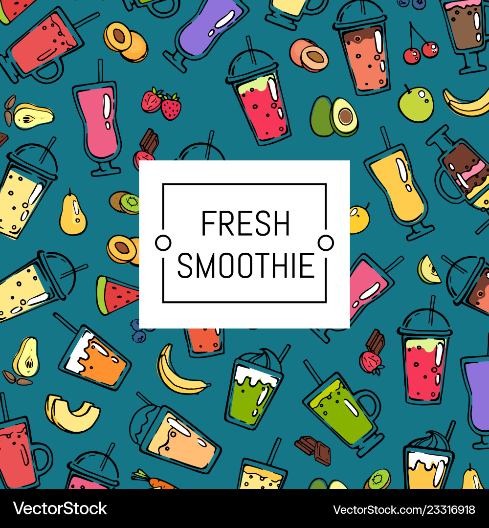 Doodle Smoothie Pattern Royalty Free Vector Image