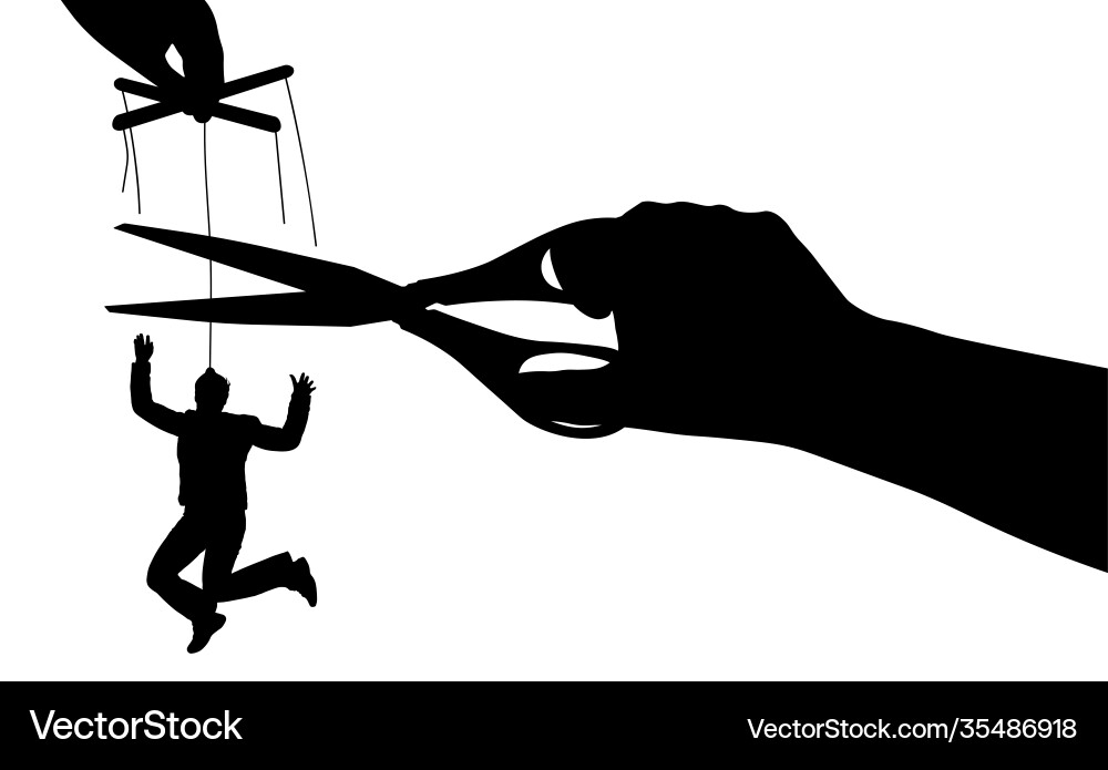 Free from manipulation puppet human Royalty Free Vector