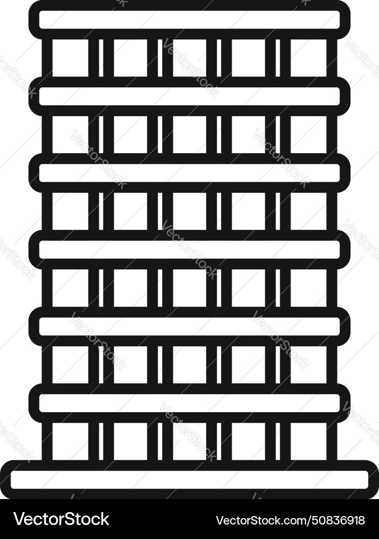 Office style building icon outline Royalty Free Vector Image