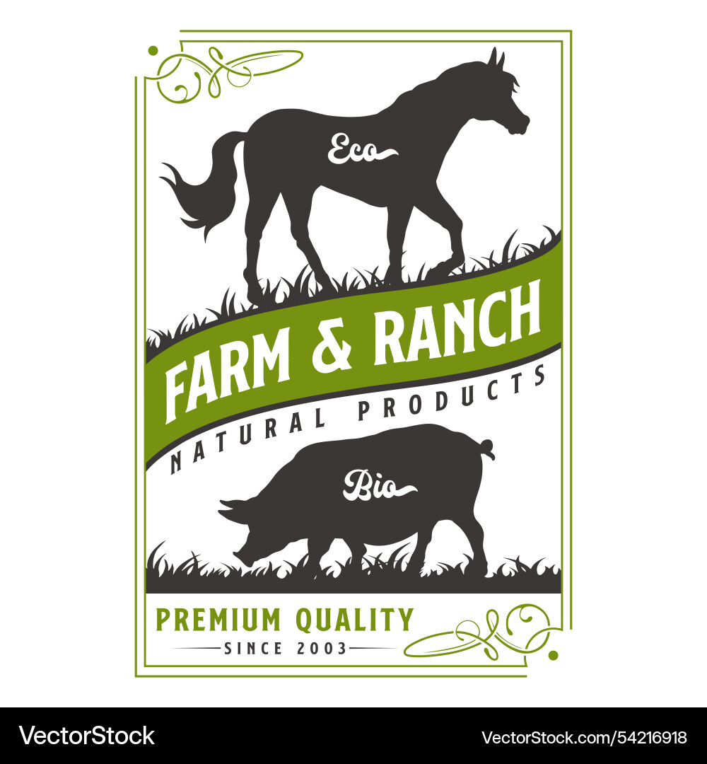 Organic farm fresh products logo Royalty Free Vector Image