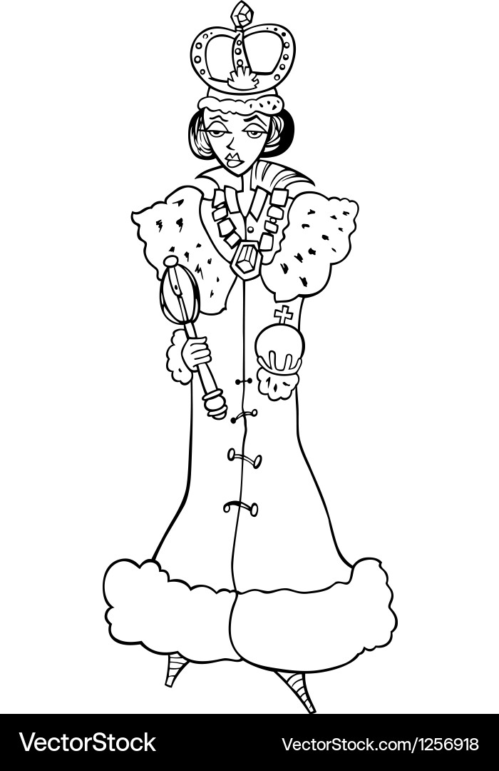 Queen woman cartoon Royalty Free Vector Image - VectorStock