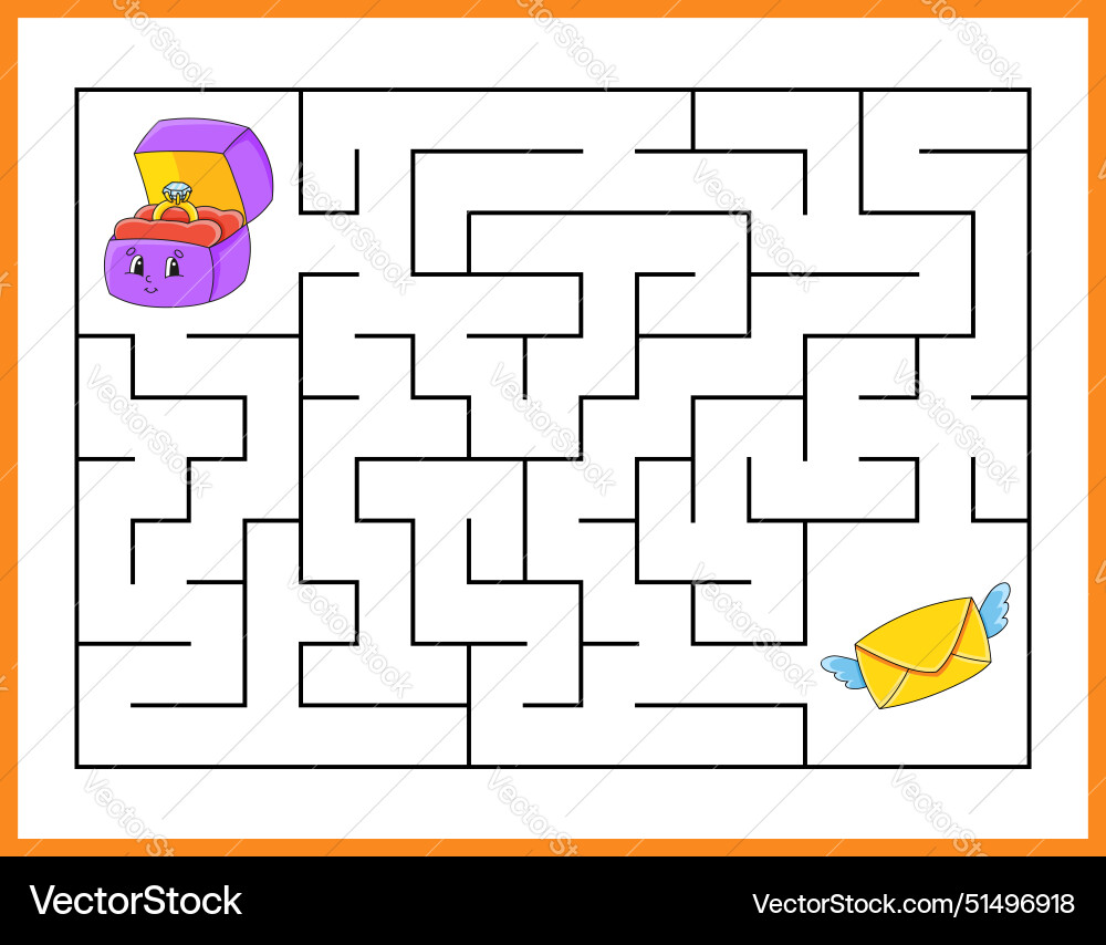 Rectangle maze game for kids funny labyrinth Vector Image