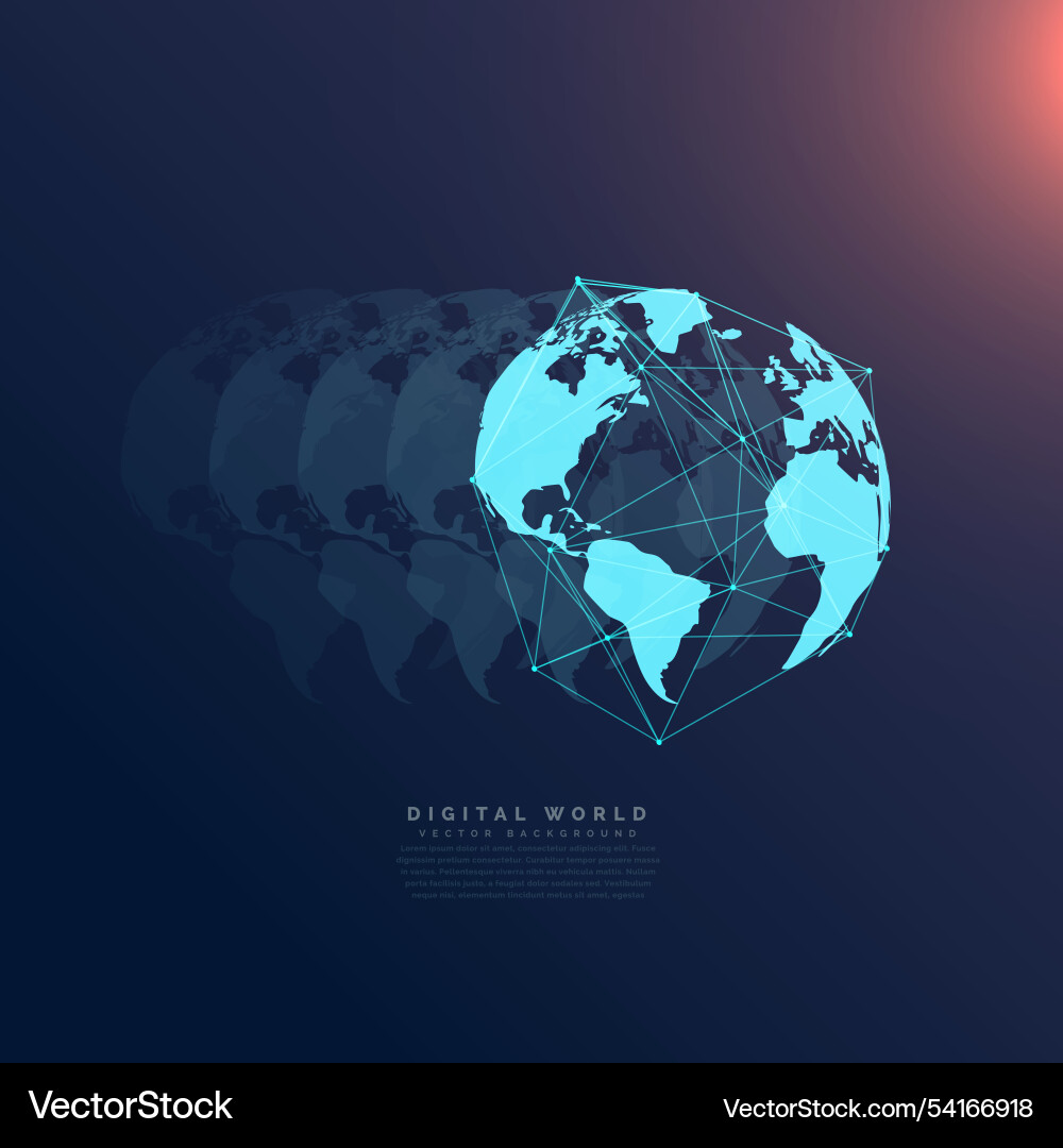 Weltnetzkommunikation digitale Technologie Vektorbild