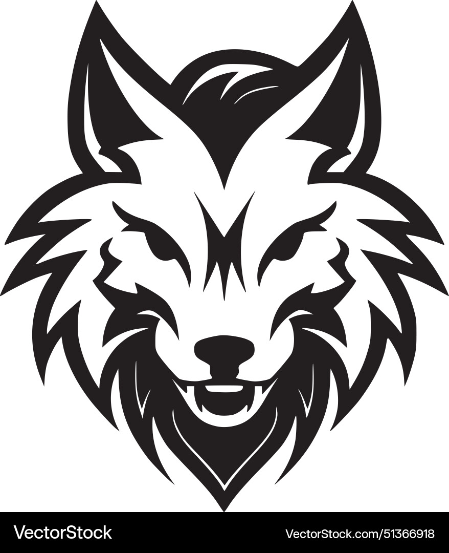 Wolf - black and white isolated icon Royalty Free Vector