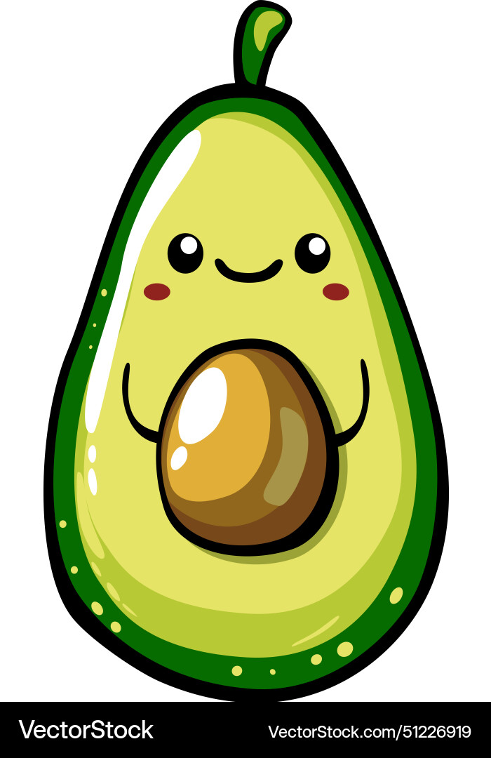 Avocado character design isolated Royalty Free Vector Image