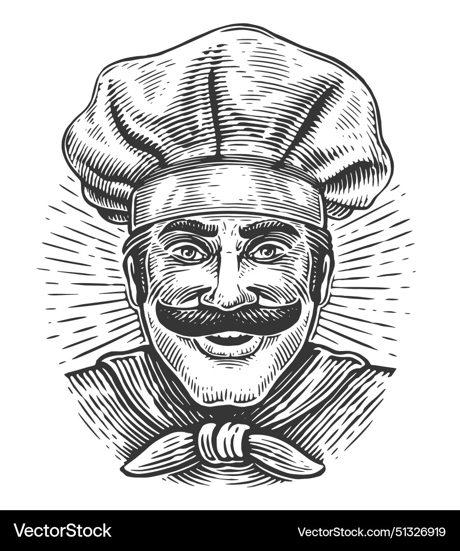 Chef in hat bakery bistro restaurant emblem Vector Image