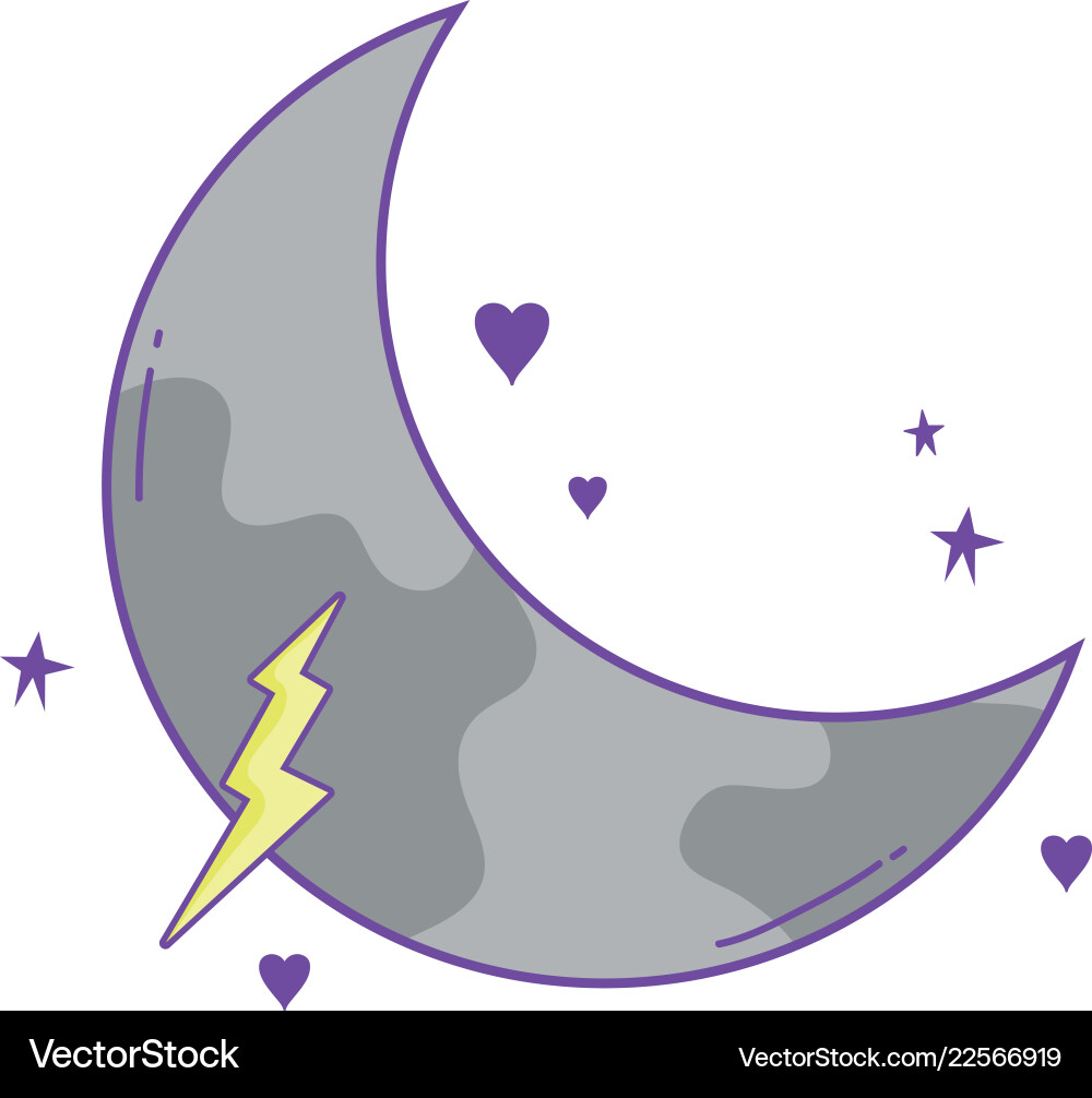 Cute moon cartoon Royalty Free Vector Image - VectorStock