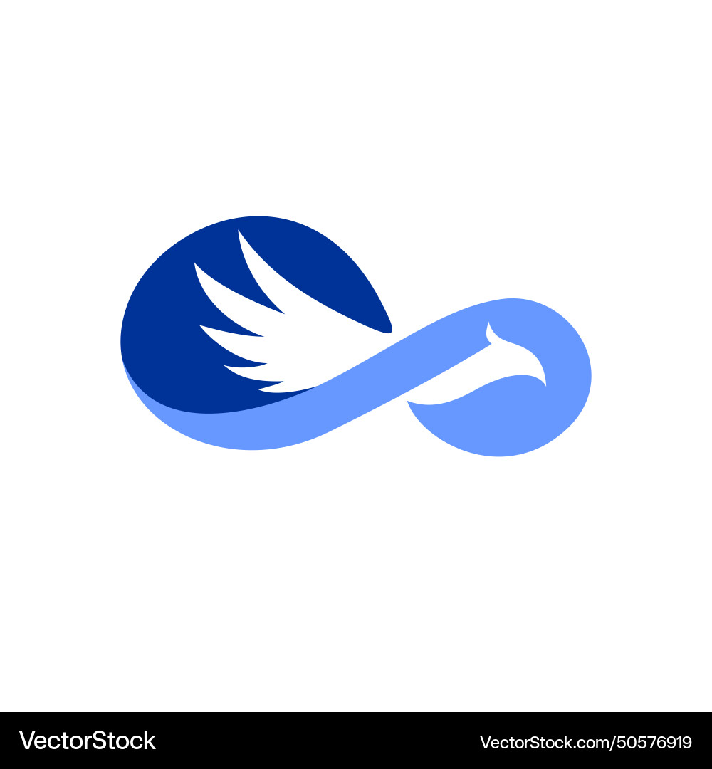 Infinity logo with eagle concept Royalty Free Vector Image