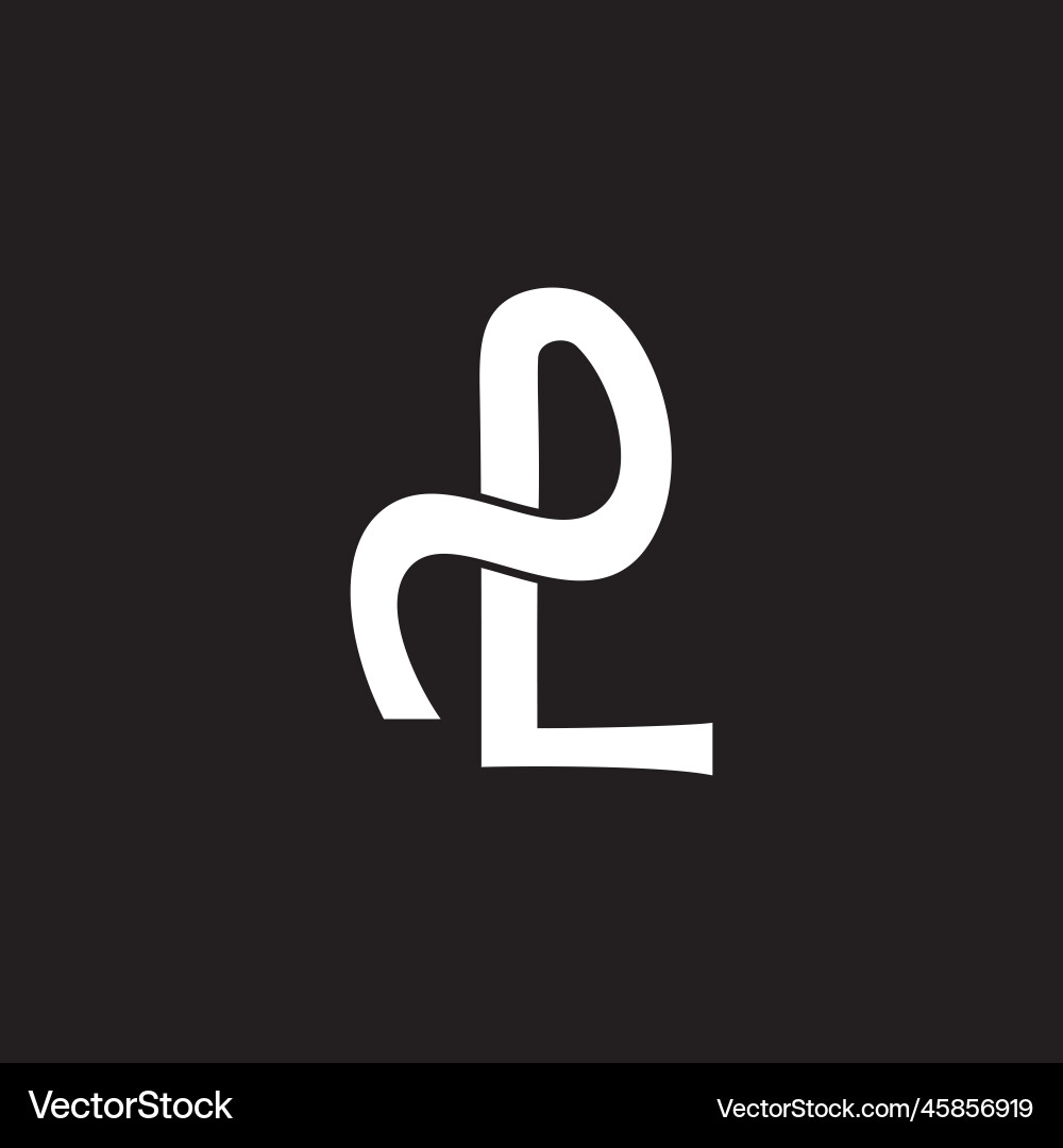 Letter pl simple ribbon font logo Royalty Free Vector Image