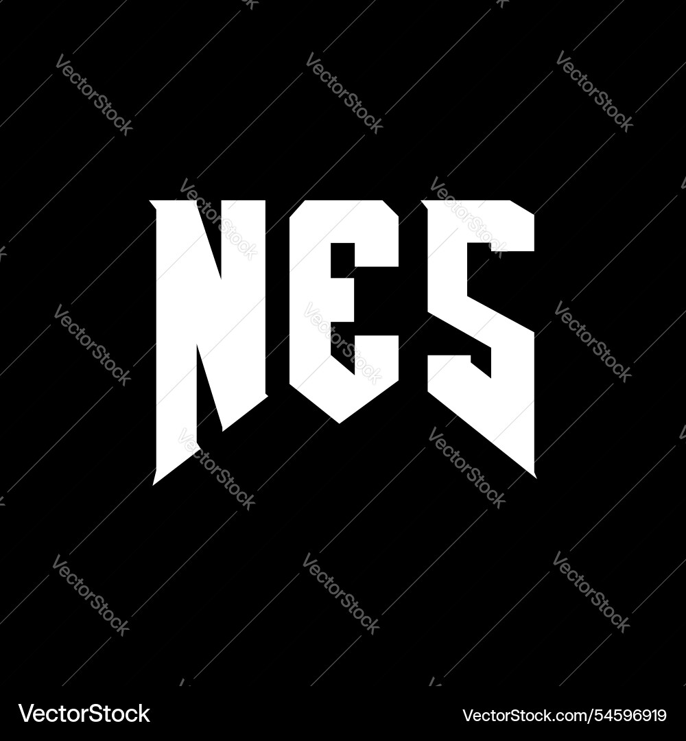 Nes letter logo design for technology company Vector Image
