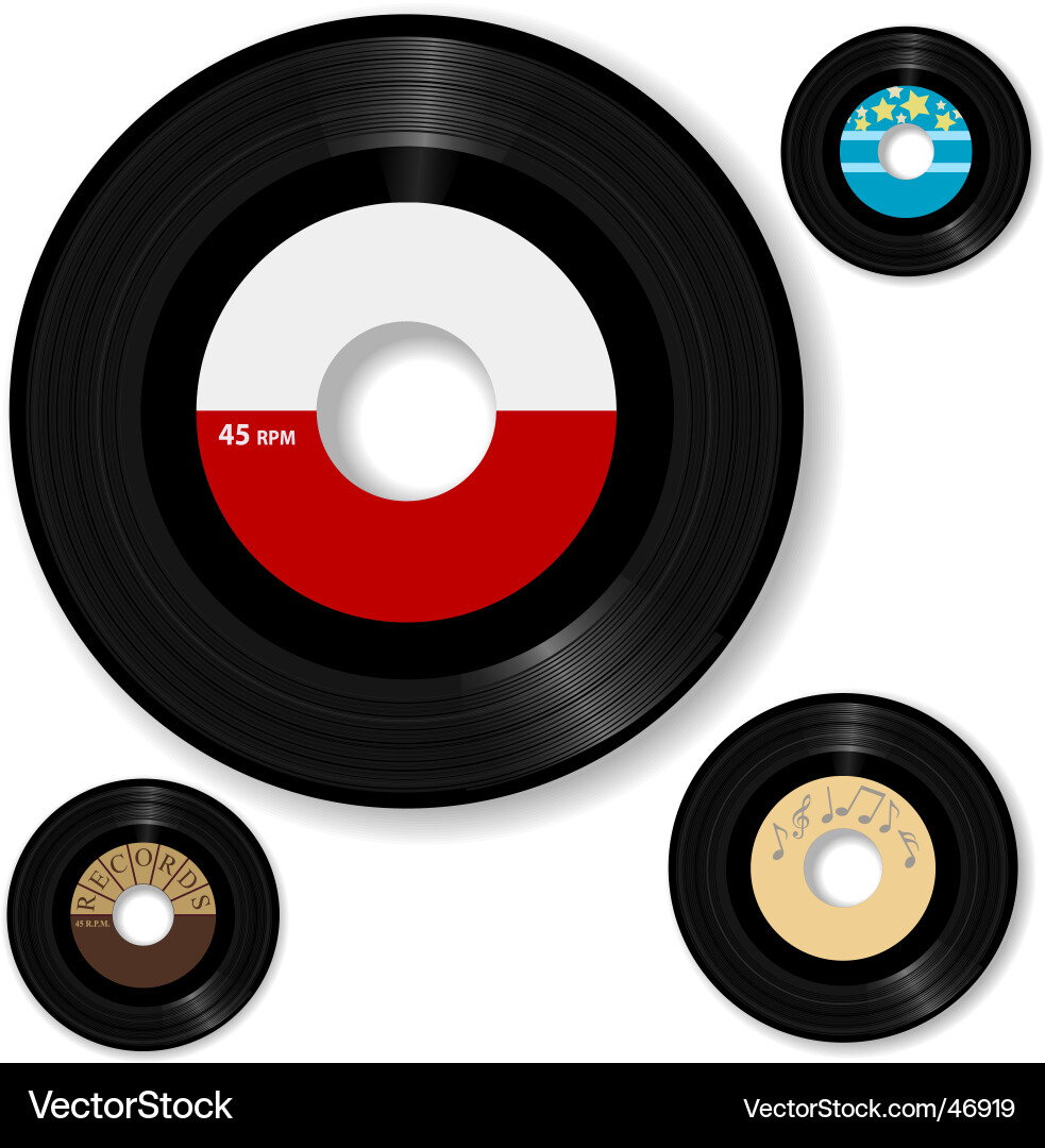 Retro 45 rpm record labels Royalty Free Vector Image