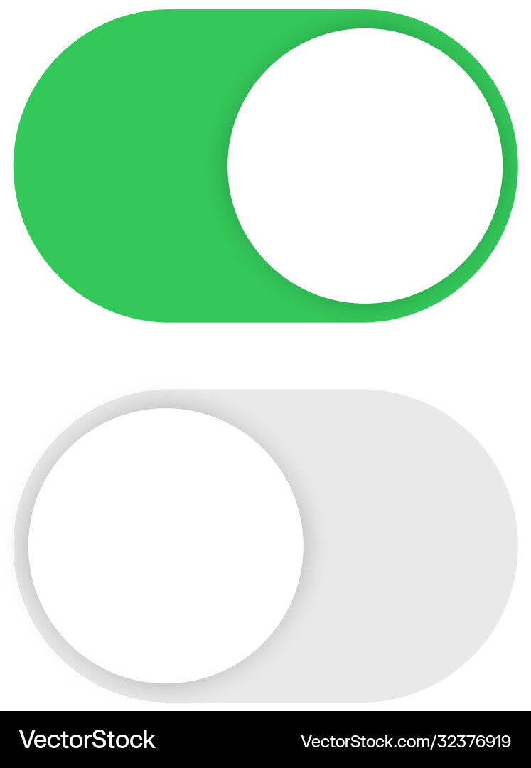 Toggle switch buttons isolated Royalty Free Vector Image