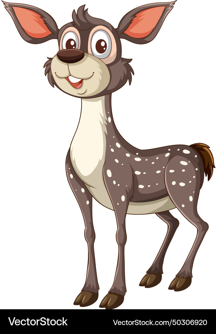 A happy spotted deer standing with smile Vector Image