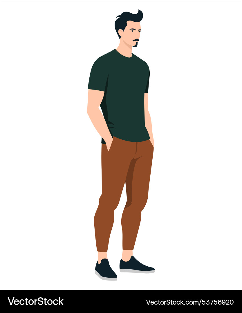 A man in navy blue polo Royalty Free Vector Image