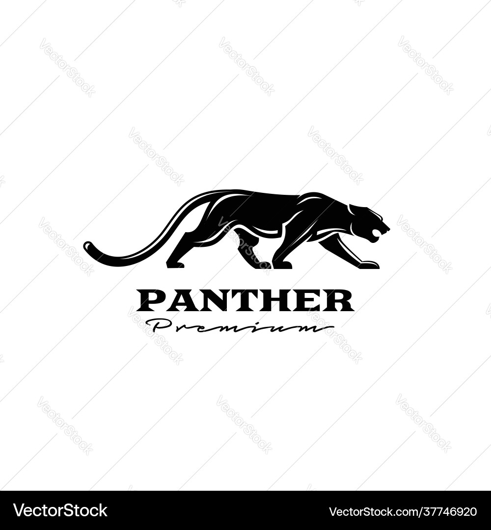 Black Panther Logo - Premium Royalty Free Vector Image