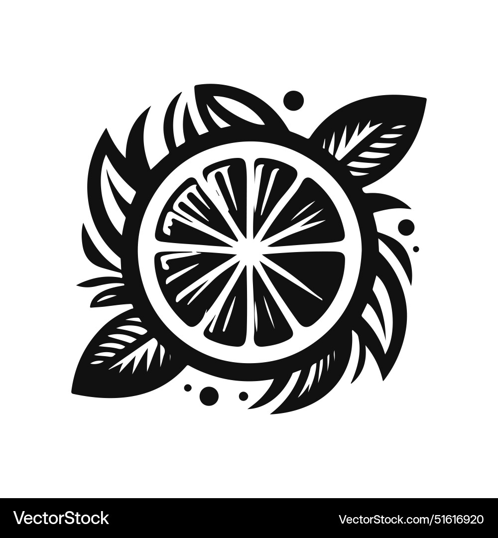 Flat minimal orange in black and white Royalty Free Vector