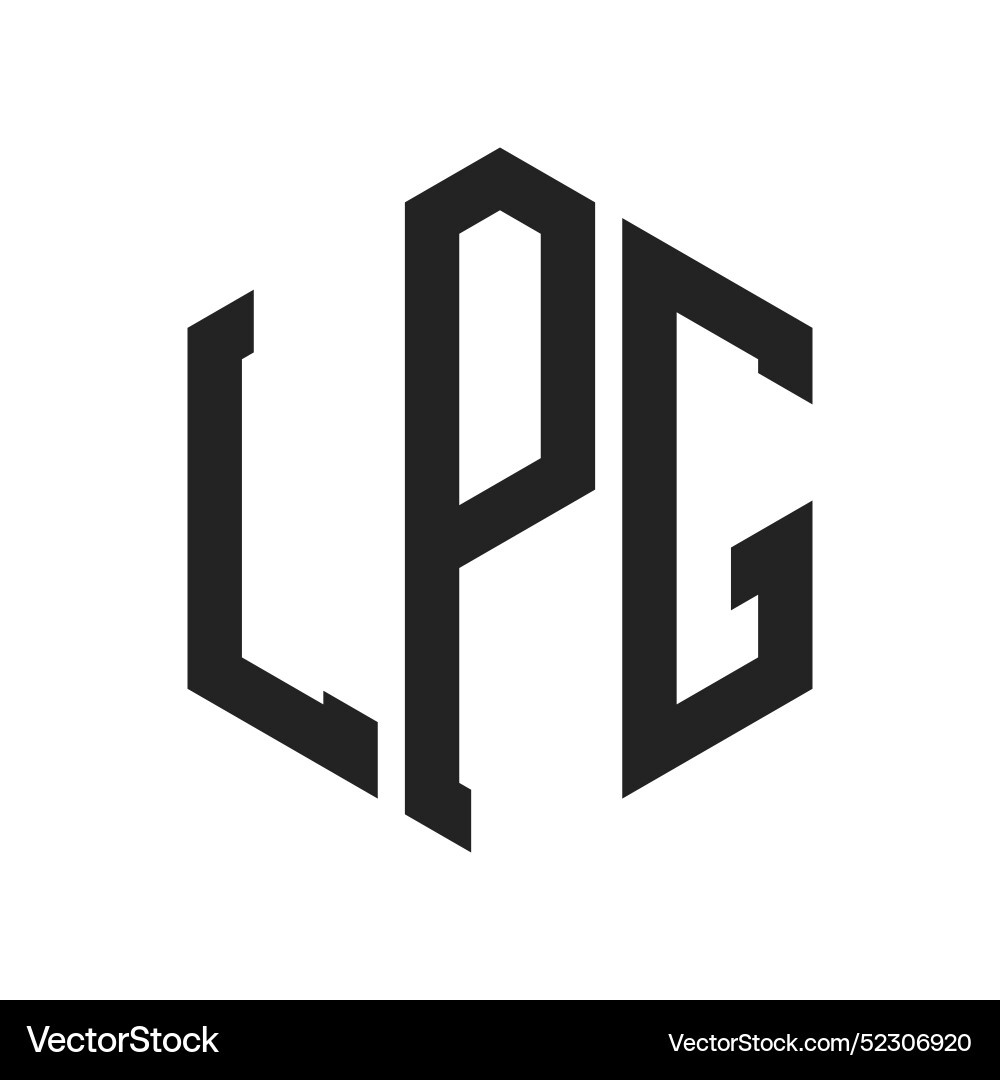 Lpg logo design initial letter lpg monogram logo Vector Image