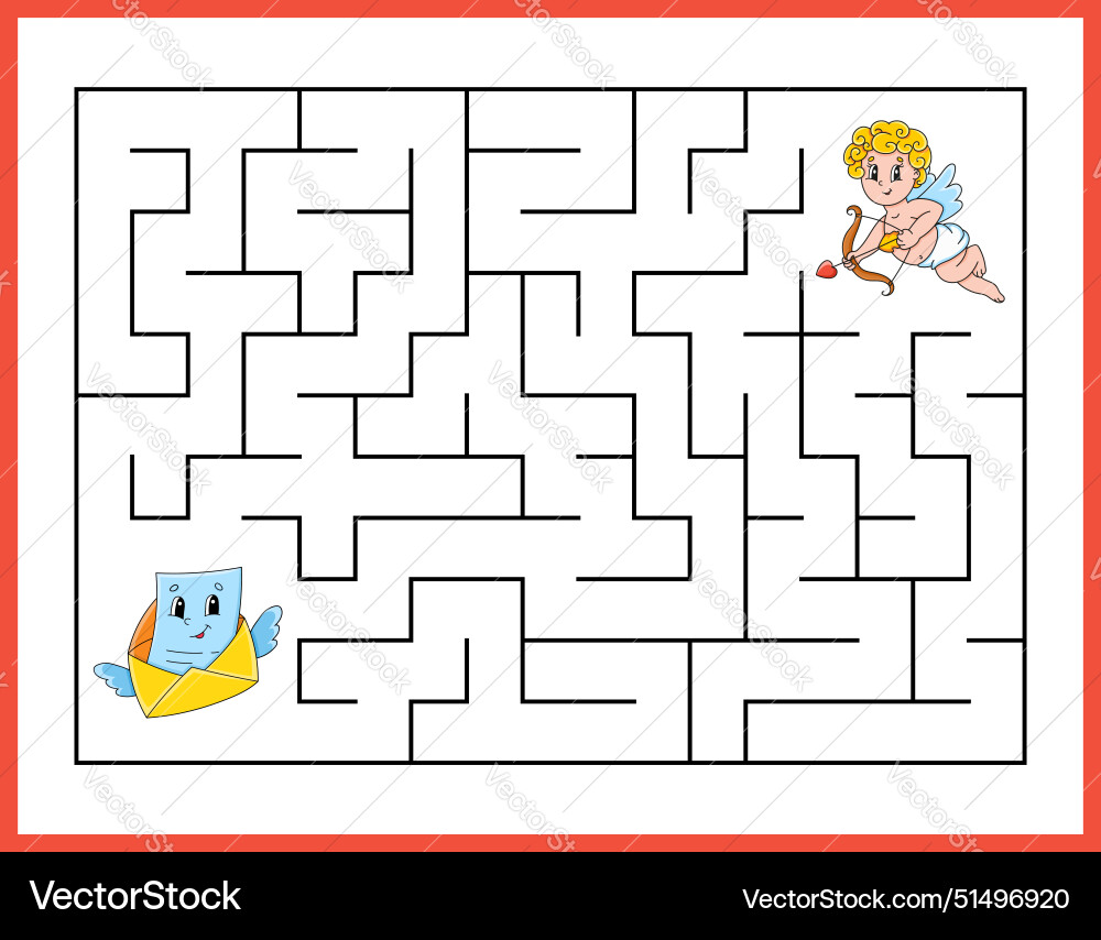 Rectangle maze game for kids funny labyrinth Vector Image