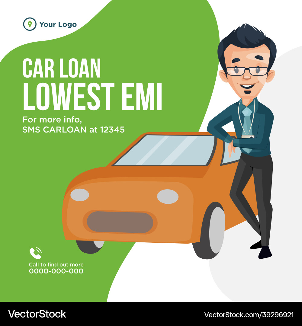 Banner design of car loan lowest emi Royalty Free Vector