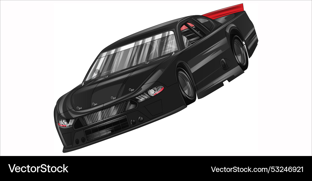 Black drag racing car with grey strip Royalty Free Vector