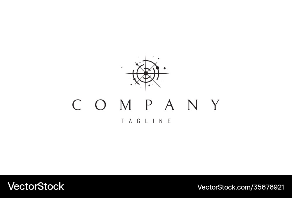 Celestial Compass Logo Royalty Free Vector Image