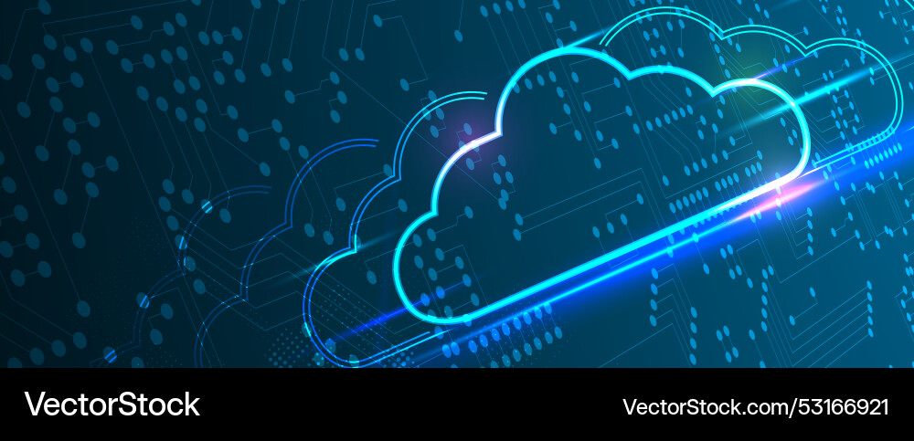 Cloud technology revolutionizing data management Vector Image