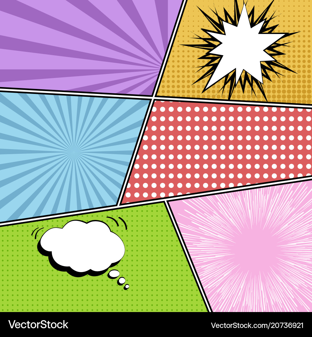 Colorful comics template Royalty Free Vector Image