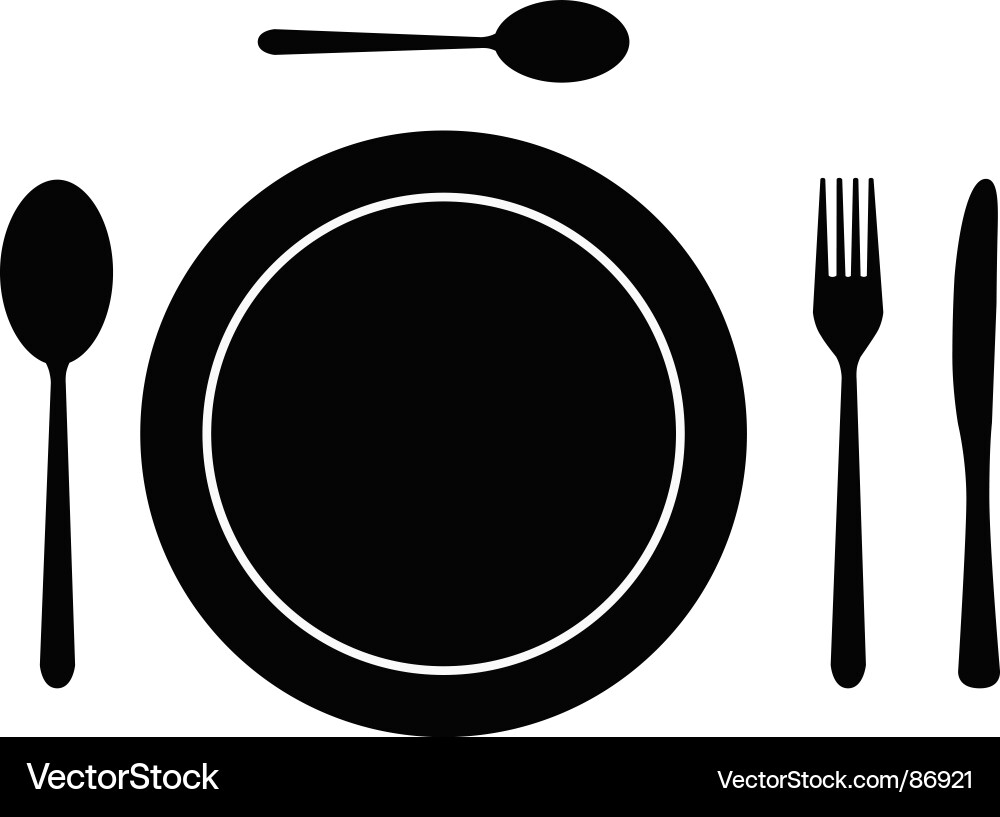 Cutlery dish Royalty Free Vector Image - VectorStock