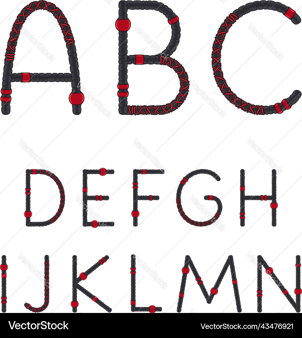 Dreadlock Letter Style Royalty Free Vector Image