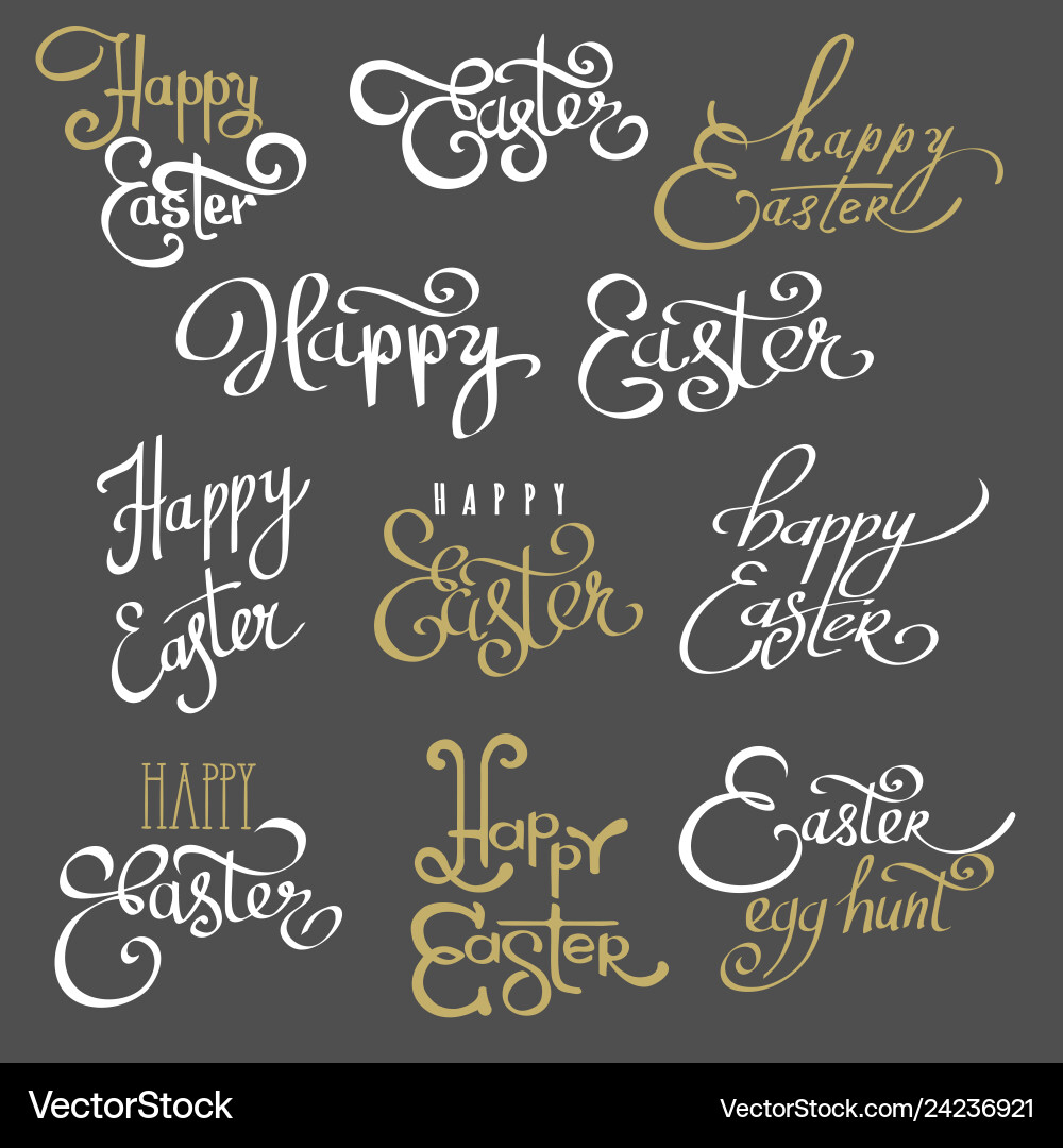 Easter lettering emblems Royalty Free Vector Image