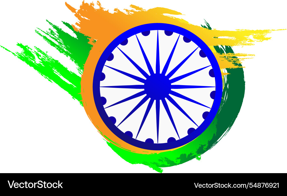 Indian flag ashoka chakar wheel Royalty Free Vector Image
