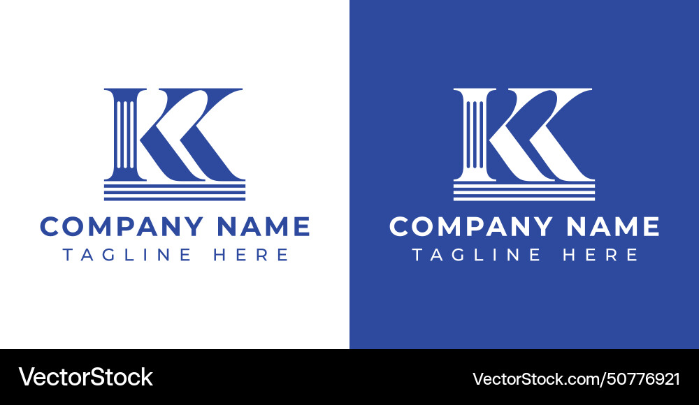 Letters kk pillar logo set suitable for any Vector Image