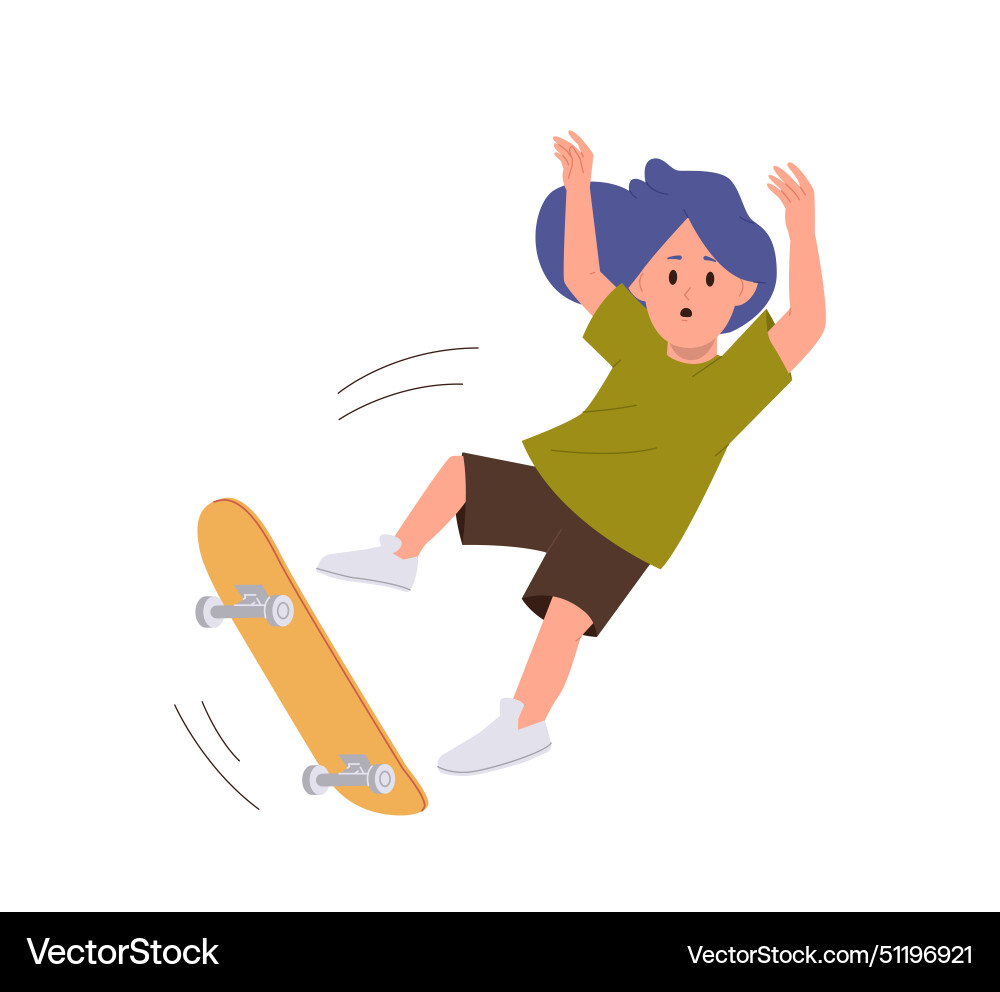 Little child cartoon character screaming falling Vector Image