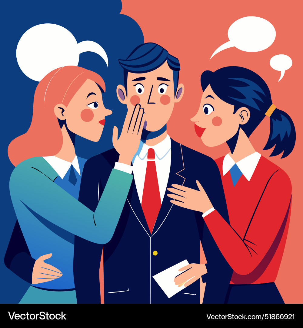 Office gossip corporate whispers Royalty Free Vector Image