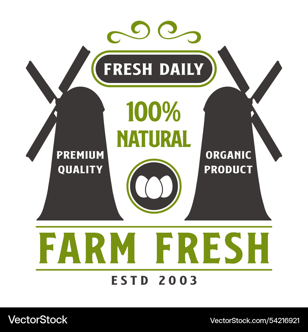Organic farm fresh products logo Royalty Free Vector Image