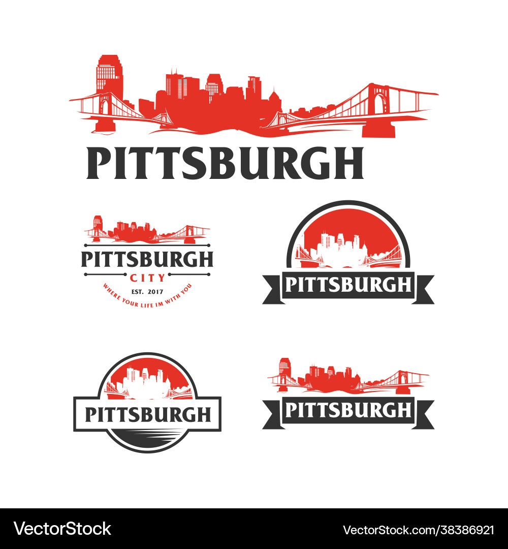 Pittsburgh Skyline Cityscape Royalty Free Vector Image